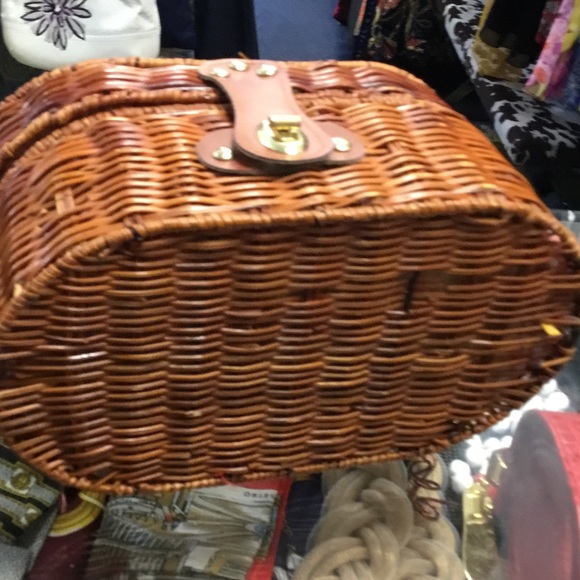 Vintage | Bags | Vintage Top Handle Wicker Fun Box Bag | Poshmark